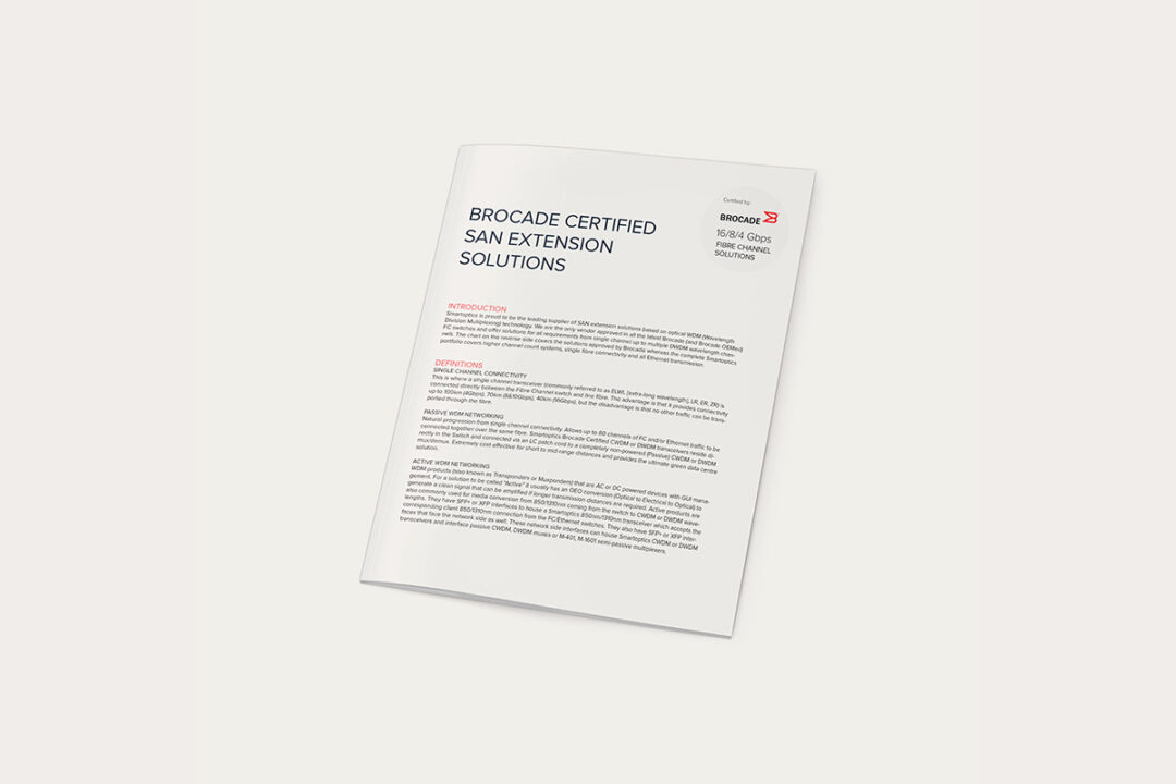 Brocade certified SAN extension solutions guide | Smartoptics